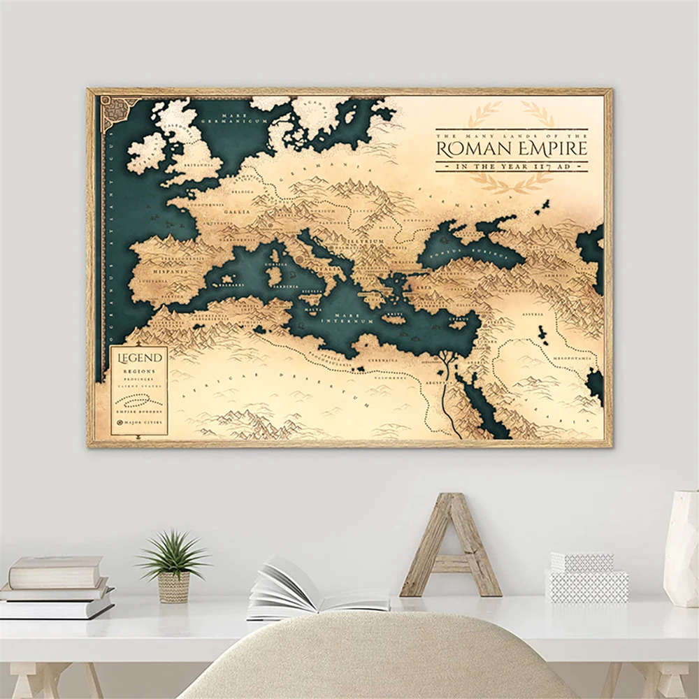 Dark Fantasy Style Roman Empire Map Art Prints Map of the Roman Empire ...
