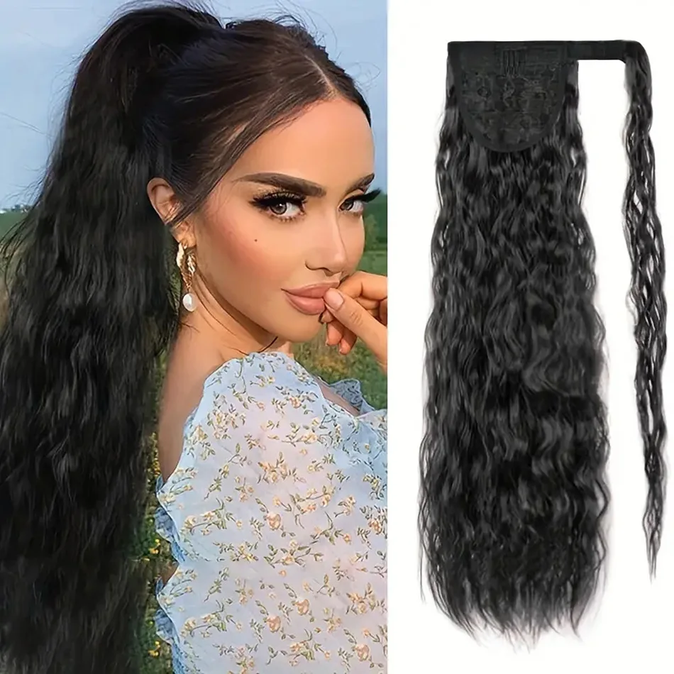 Water-Wave-Human-Hair-Ponytail-Brazilian-Remy-Hair-For-Women-100-Human ...