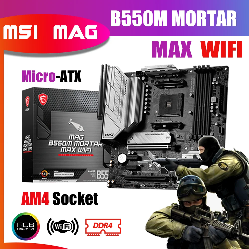 MSI B550M MORTAR MAX WIFI DDR4 AM4 Motherboard B550M Mainboard 128G ...
