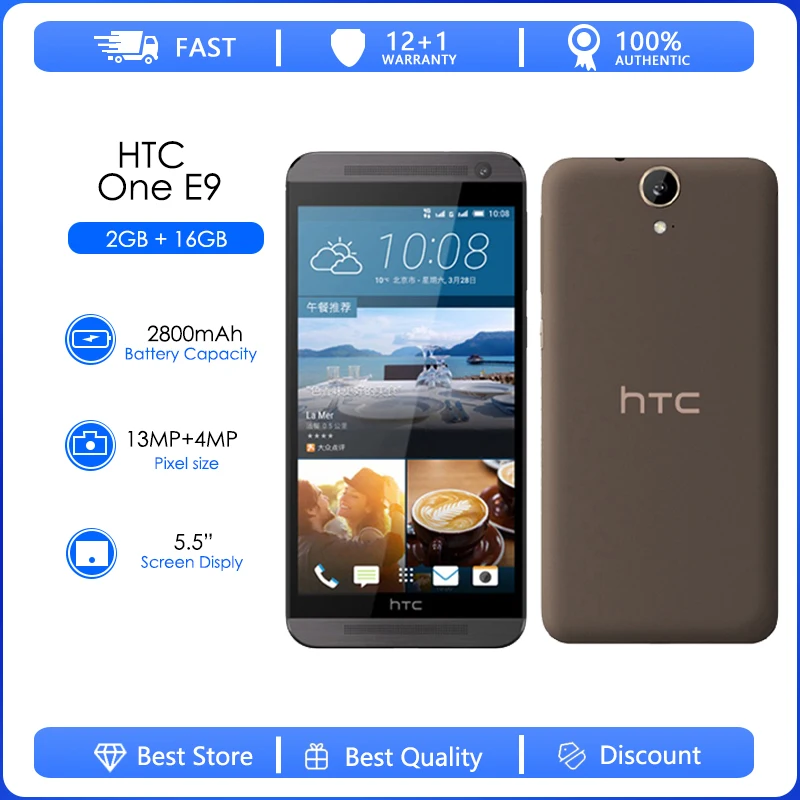 HTC One recondicionado telefone Dual SIM, Octa Core, telefone original, Flash LED, NFC, FDD, 5.5 ...