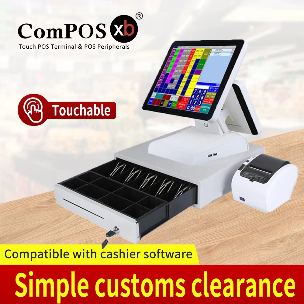 15 Inch Tft Led Pos Terminal Complete Set/ Touch Pos System All In One ...