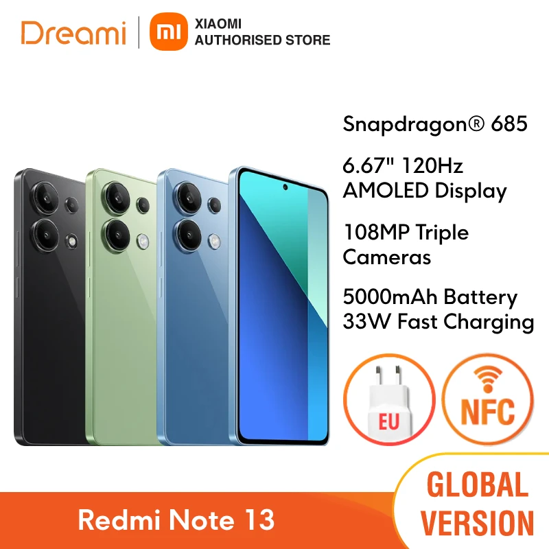 Global-Version-Xiaomi-Redmi-Note-13-4G-LTE-NFC-108MP-triple-camera ...
