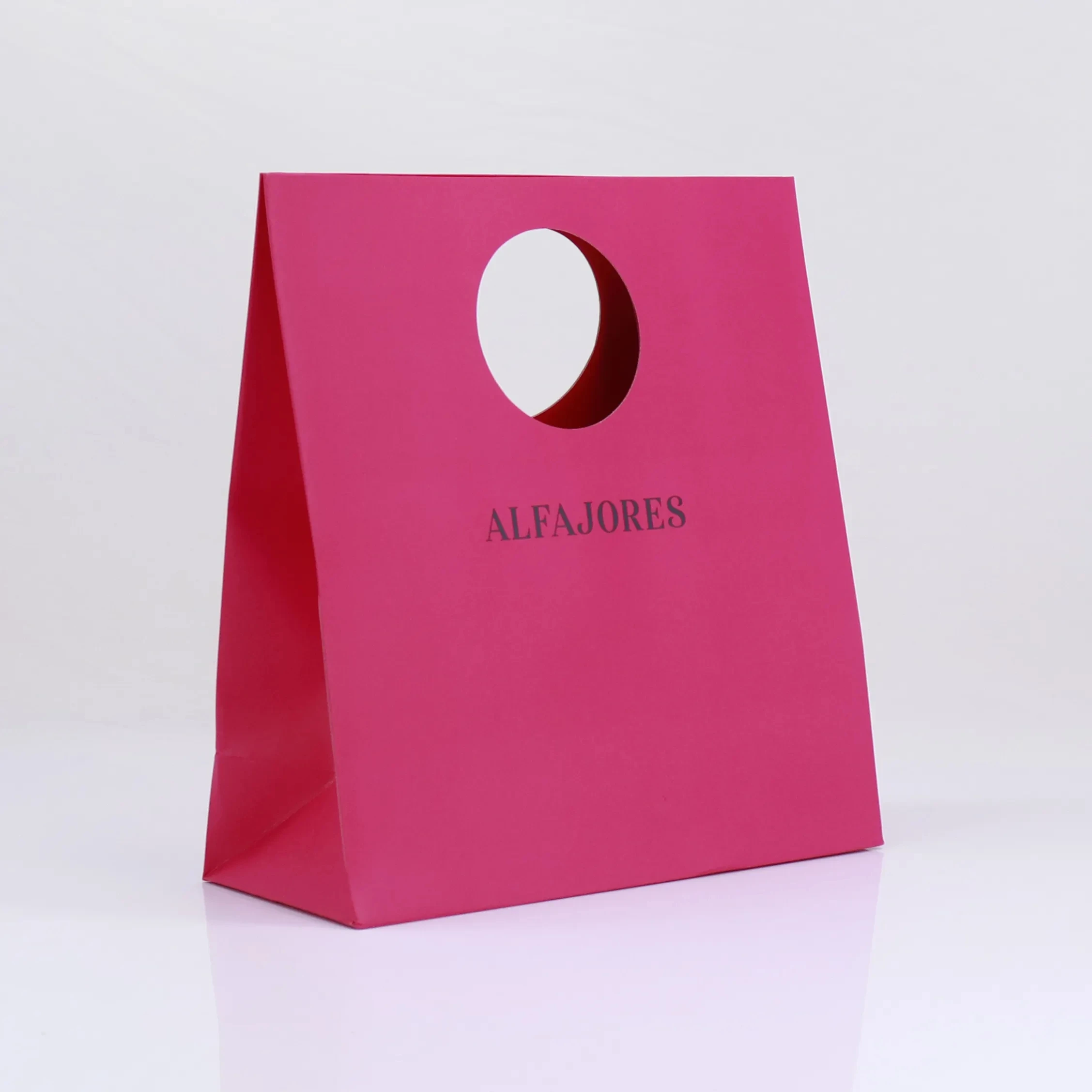 Saco-De-Papel-De-Compras-Circular-Die-cut-Handle-Gift-Bag-Logotipo ...