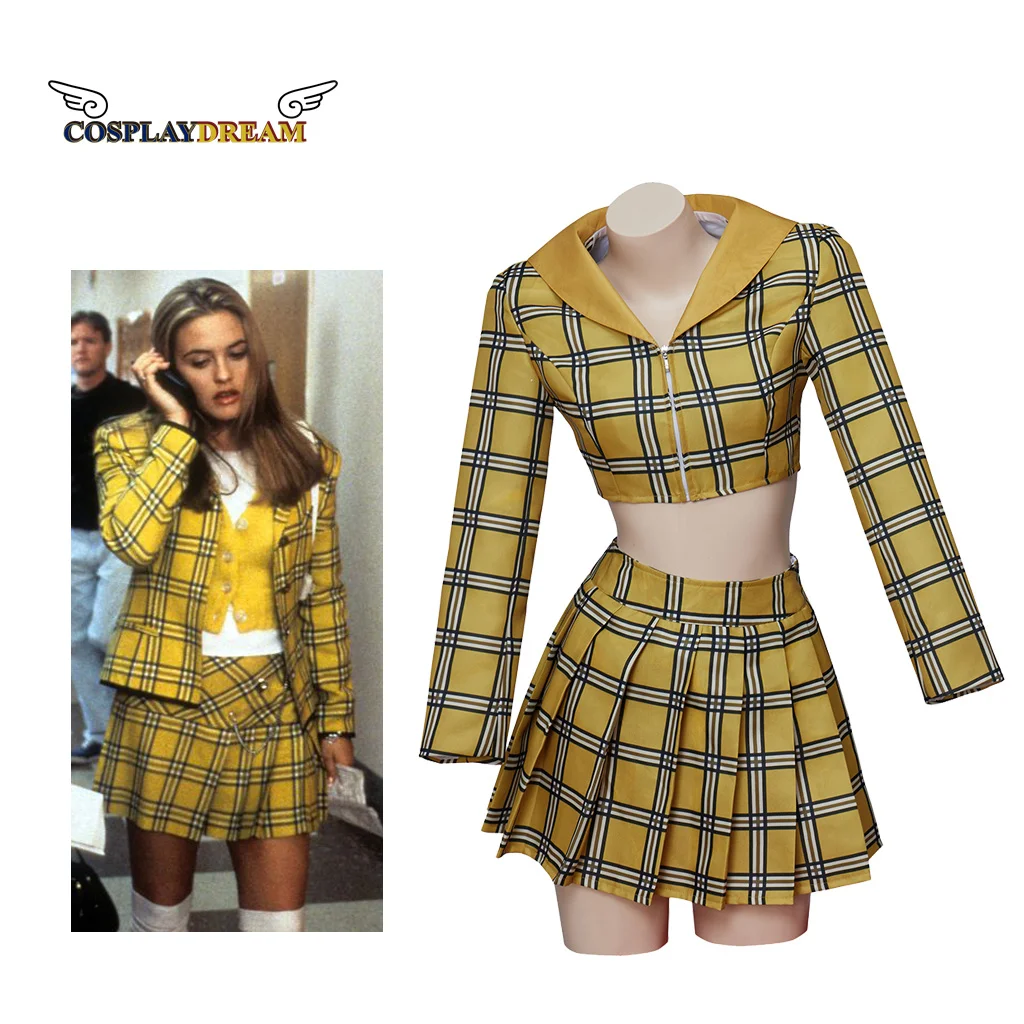 Movie-Clueless-Cher-Cosplay-Costume-Horowitz-Dress-School-Uniform-Top ...