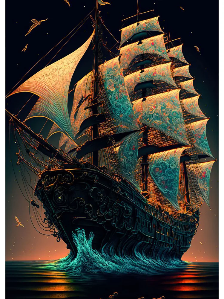 Pirate Ship Painting Night