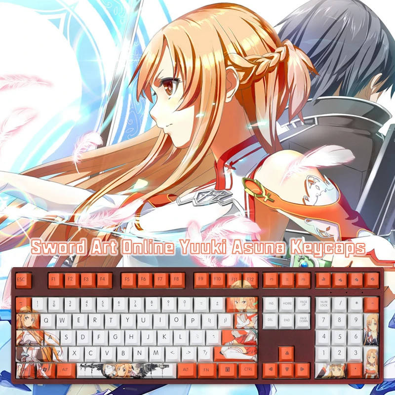 Anime SAO Asuna Theme 108 Keycaps For Mechanical Keyboard Cherry MX ...