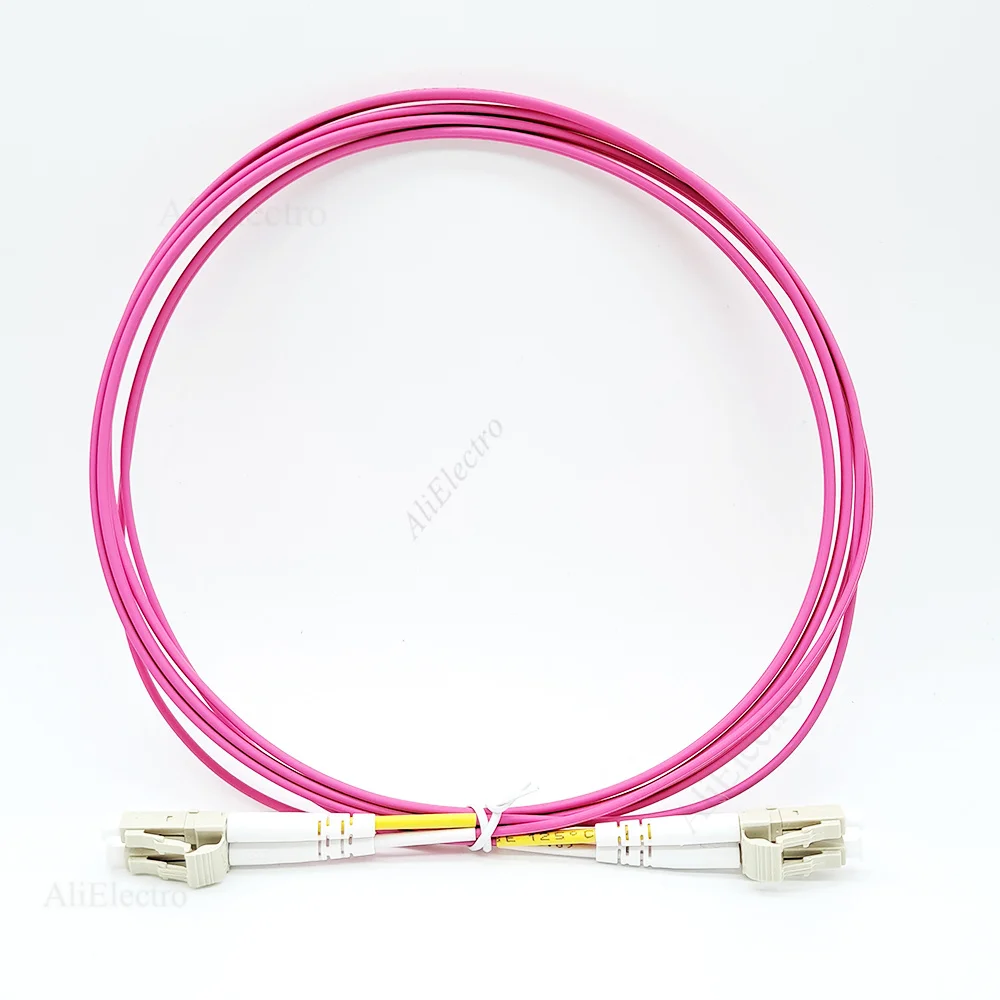FTTH 5 psc/lot OM4 2M LC/UPC to LC/UPC Jumper Multi-Mode DM Duplex 2.0 ...