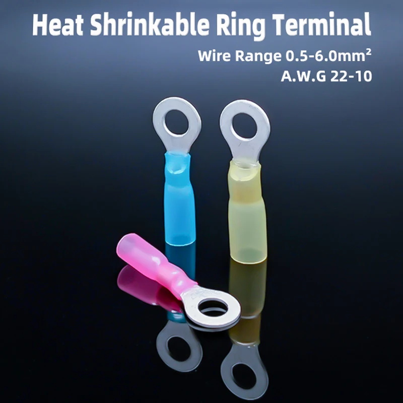 Waterproof Heat Shrink Ring Terminal Lug Used For Bolthole M3-M10 AWG ...