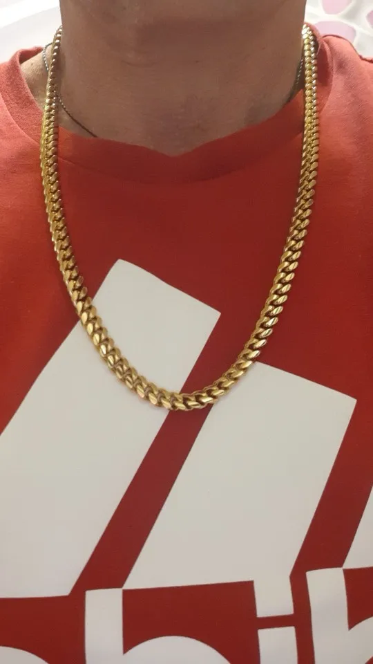 Gold Men's Miami Curb Cuban Link Necklace - 6mm/8mm/10mm/12mm/14mm ...