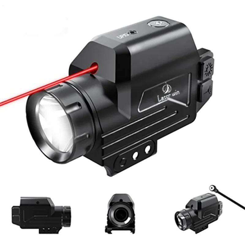 1000 Lumens Flashlight Red Dot Laser Sight Combo Rail For Guns Red ...