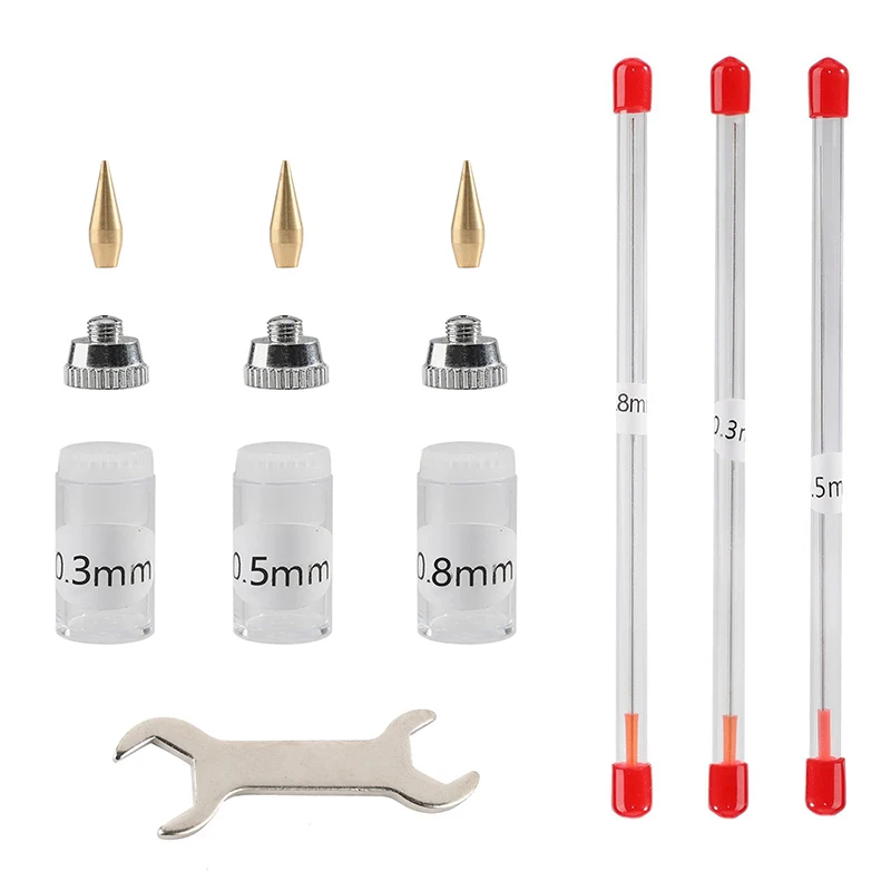 182-Series-Airbrush-Accessory-Kits-0-3-0-5-0-8MM-Nozzle-and-Needle-and ...