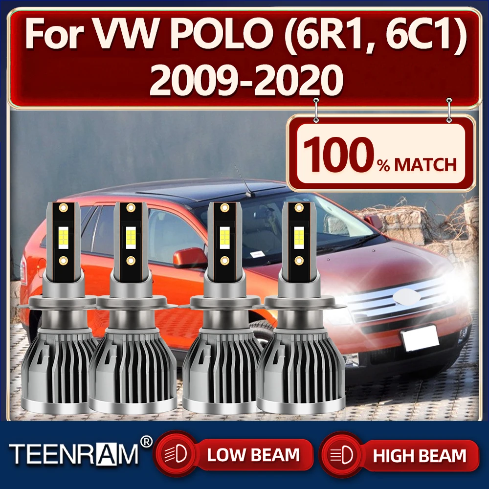 240W H7 LED Headlight Bulbs 40000LM High Low Beam Car Lights 12V 6000K ...