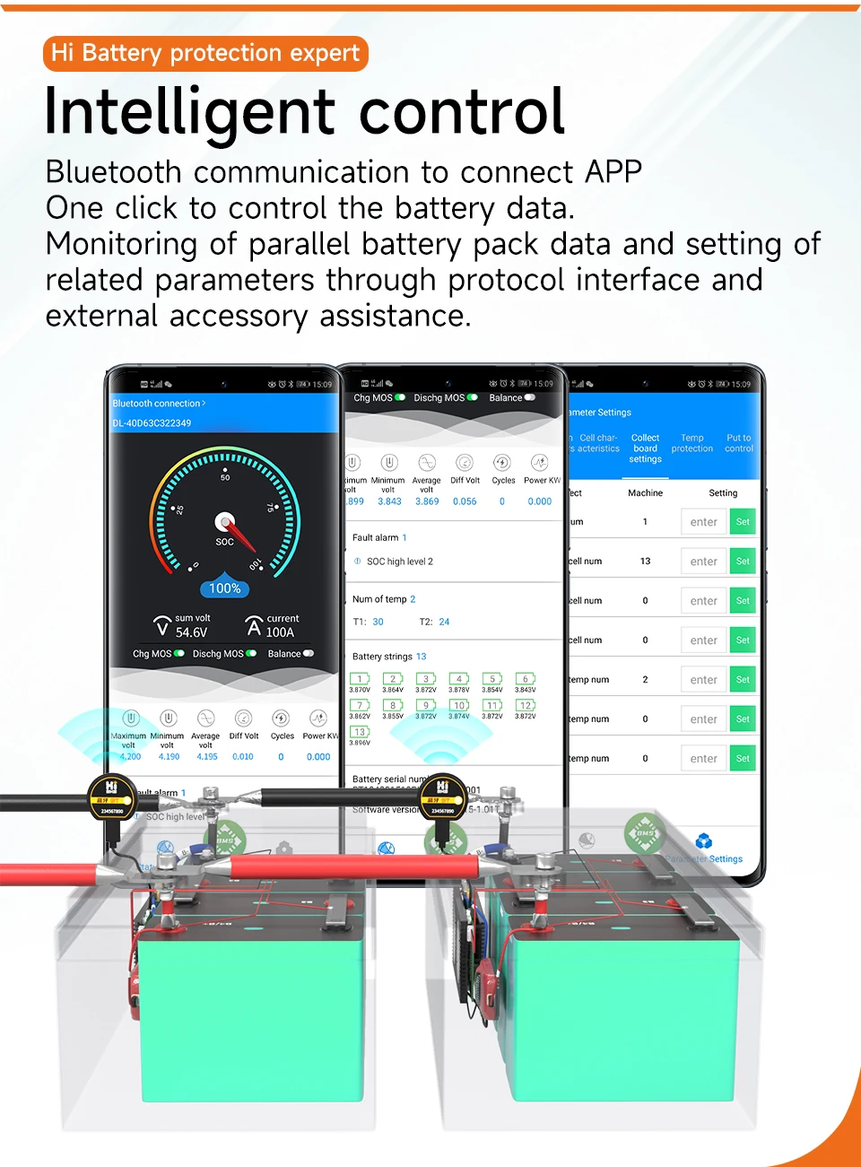 40A BMS 5A Parallèle-LiFePO4 16S 48V BMS-bms intelligent LiFePO4 ...