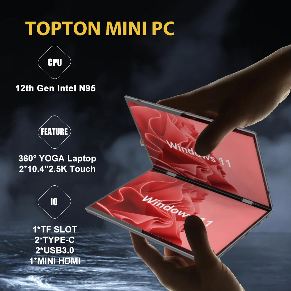 Pocket-Dual-Touch-Screen-10-5-Inch-360-Portable-Foldable-Monitor-1080P ...