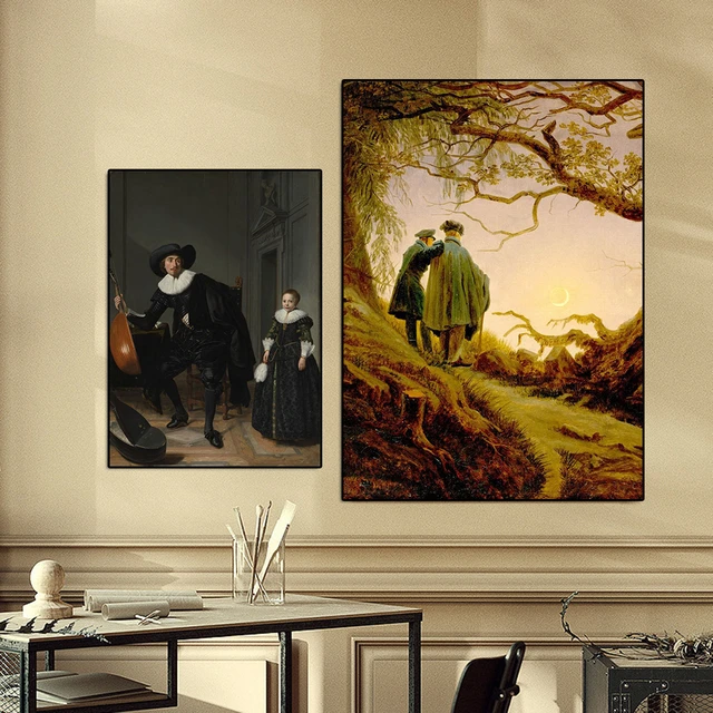 Two Men Contemplating The Moon