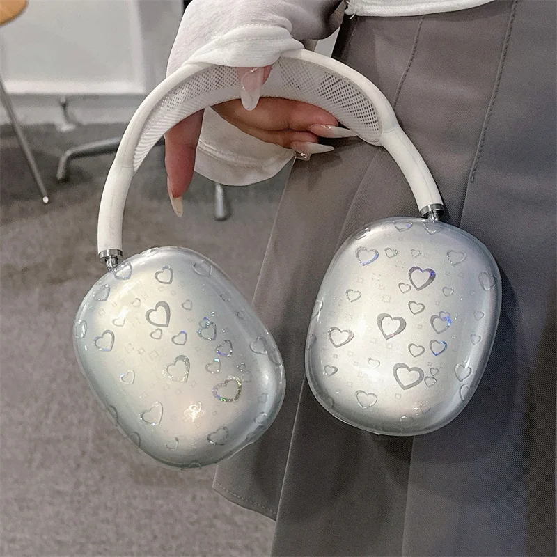 Clear Laser Love Heart Protective Case For Apple Airpods Max Cover ...