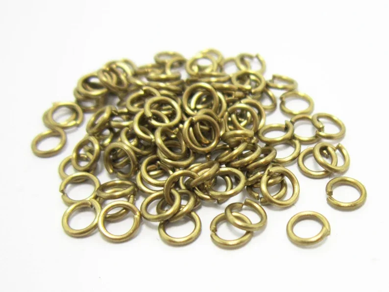 1000pcs Brass Jump Rings, Open jump rings, 4x0.7mm, 4x0.6mm, 4x0.5mm ...