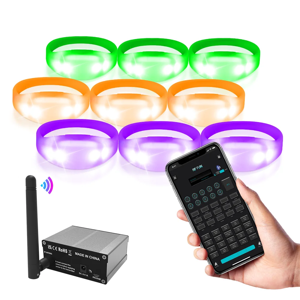 150-PCS-a-Lot-Remote-Control-LED-Wristband-for-Event-Luminous-Xyloband ...
