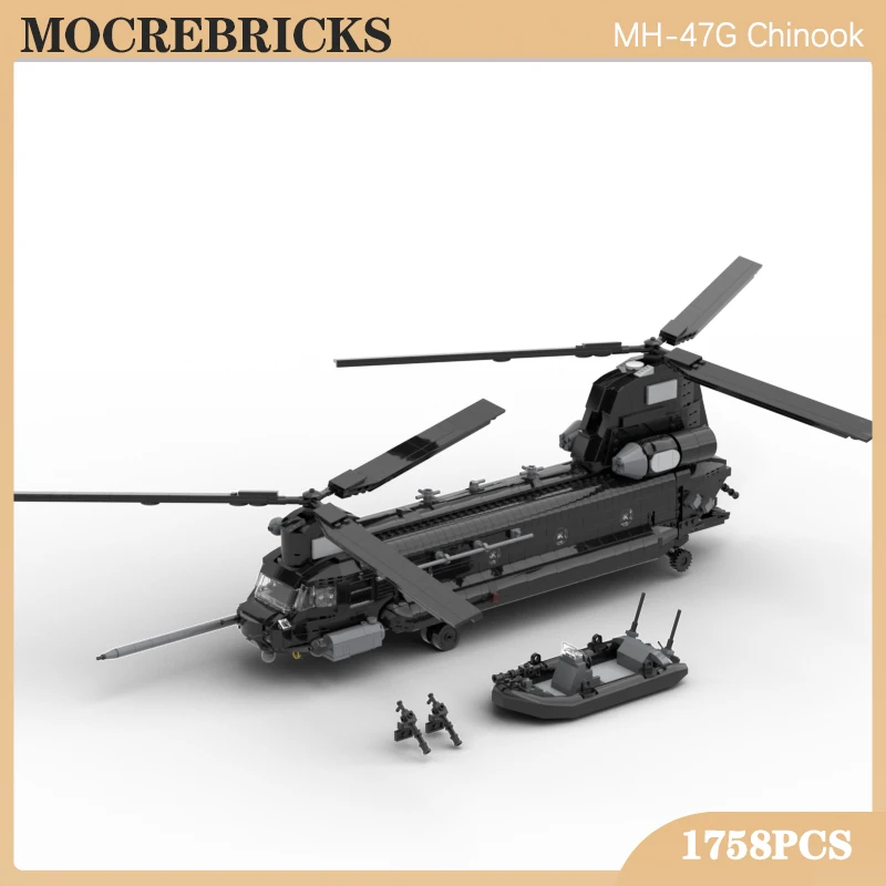 WW2 Weapons US MH-47G Chinook Helicopter MOC Building Blocks Special ...