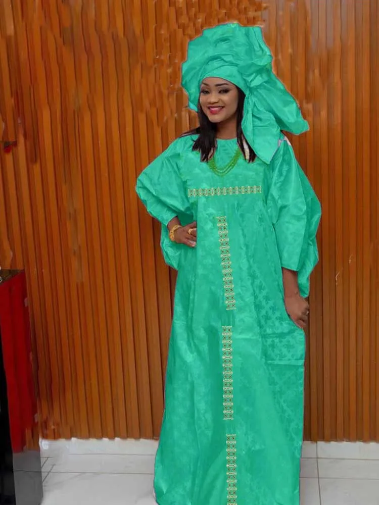 Robe-Africaine-Longue-avec-charpe-pour-Femme-V-tement-de-ix-Boubou ...