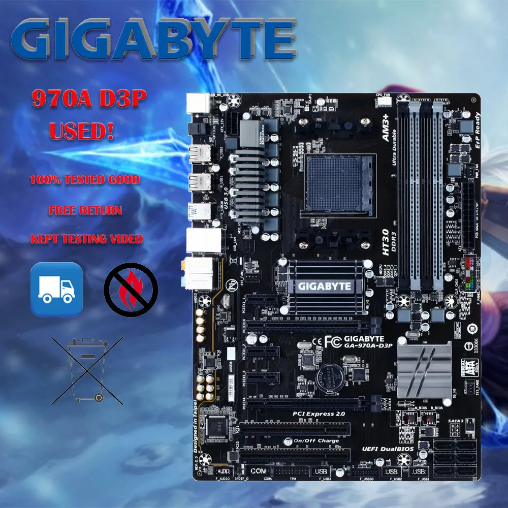 Gigabyte-original-motherboard-GA-970A-D3P-Socket-AM3-AM3-DDR3-boards ...