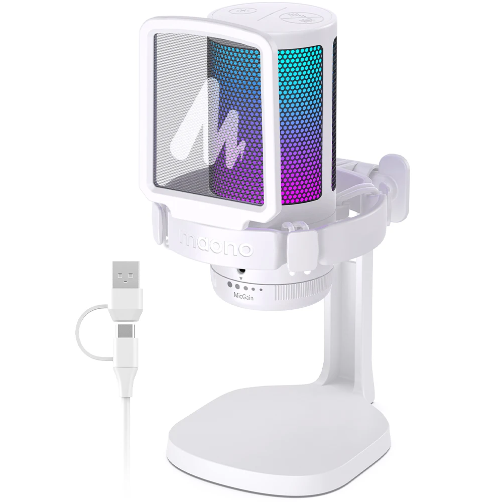 Maono-Gamerwave-DGM20-RGB-Gaming-Microphone-USB-Condenser-Mic-Noise ...