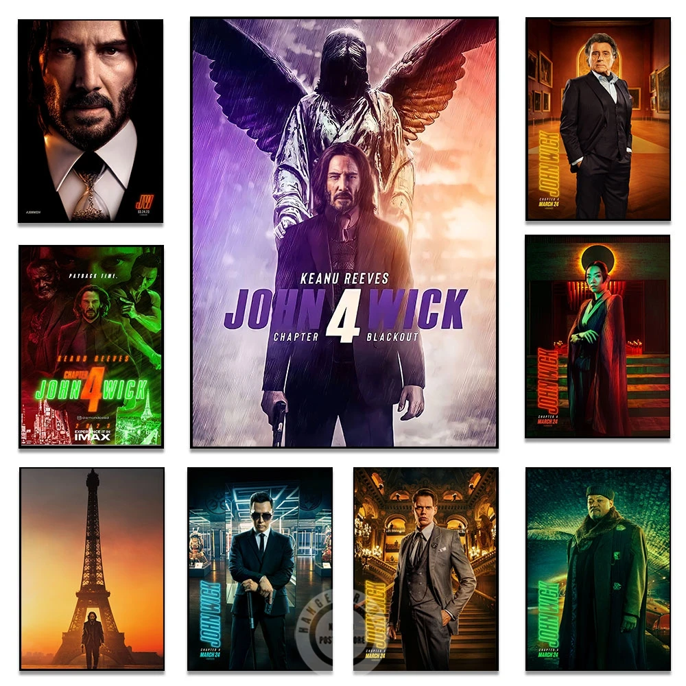 John wick capítulo 4 filme cartaz da lona pintura 2023 novo jw4 ação ...