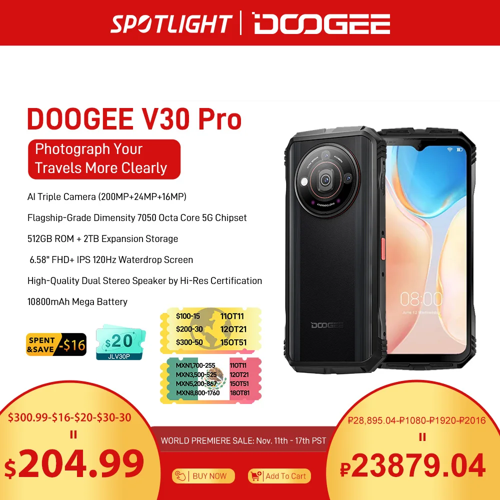 Wereldpremi-re-Doogee-V30-Pro-Robuuste-Telefoon-200mp-Camera-Dimensity ...