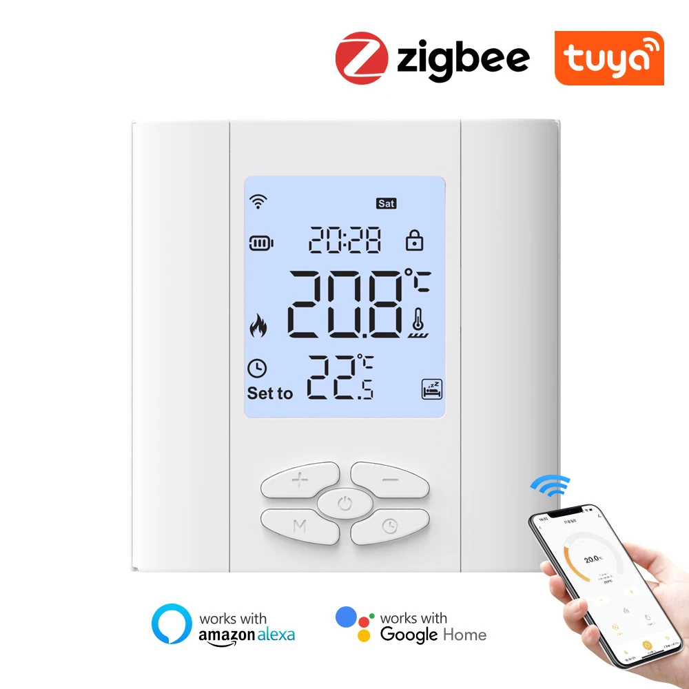 Tuya Zigbee Smart Thermostat Room Temperature Controller of Water/Electric Floor Heating Gas ...