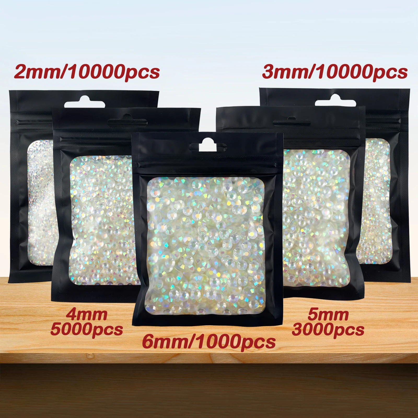 10000pcs-Big-Package-Resin-Rhinestone-Nails-Art-Decorations-Jelly-AB ...