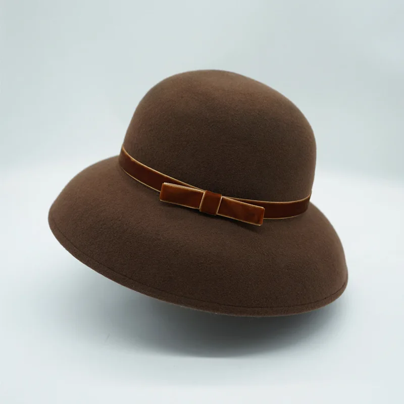 Chap-u-Cloche-de-l-vintage-feminino-senhoras-Fedoras-com-arco-chap-u-de ...