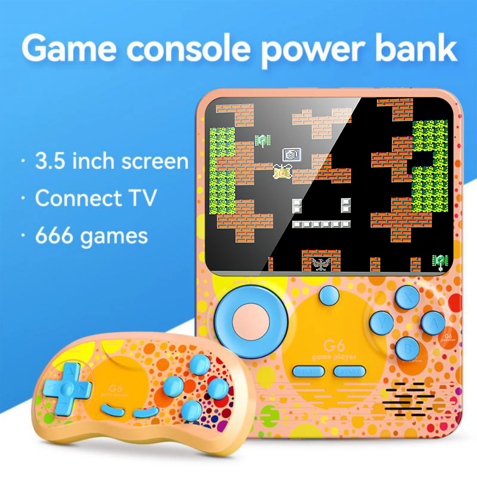 Consola de juegos portátil G6, pantalla de 3,5 pulgadas, 666 juegos en ...