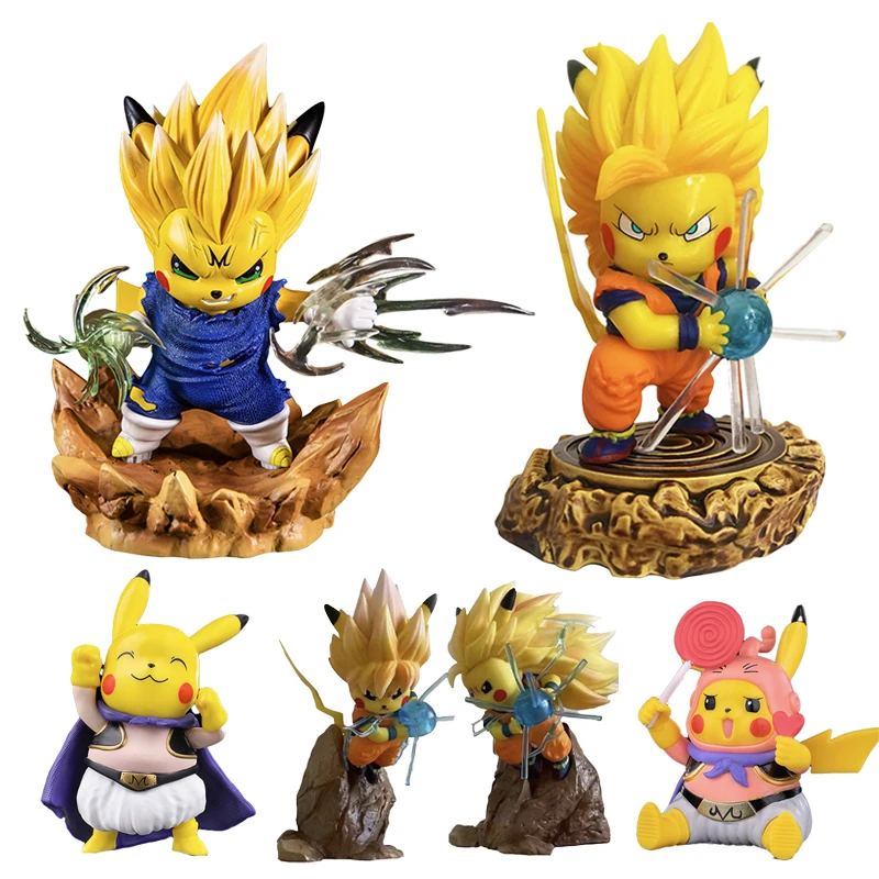 Pokemon pvc anime kawaii pikachu cos dragão bola figura vegeta son goku ...