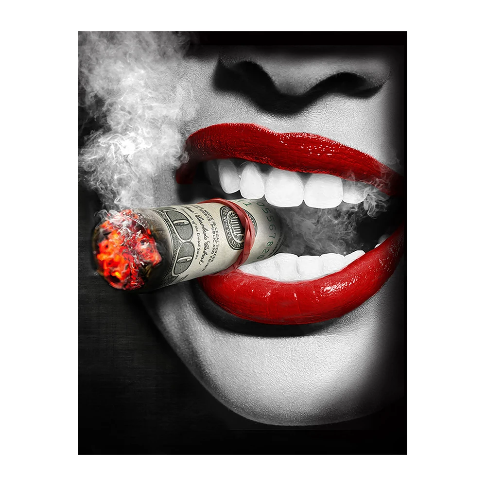 Red Lips Smoke Wallpaper