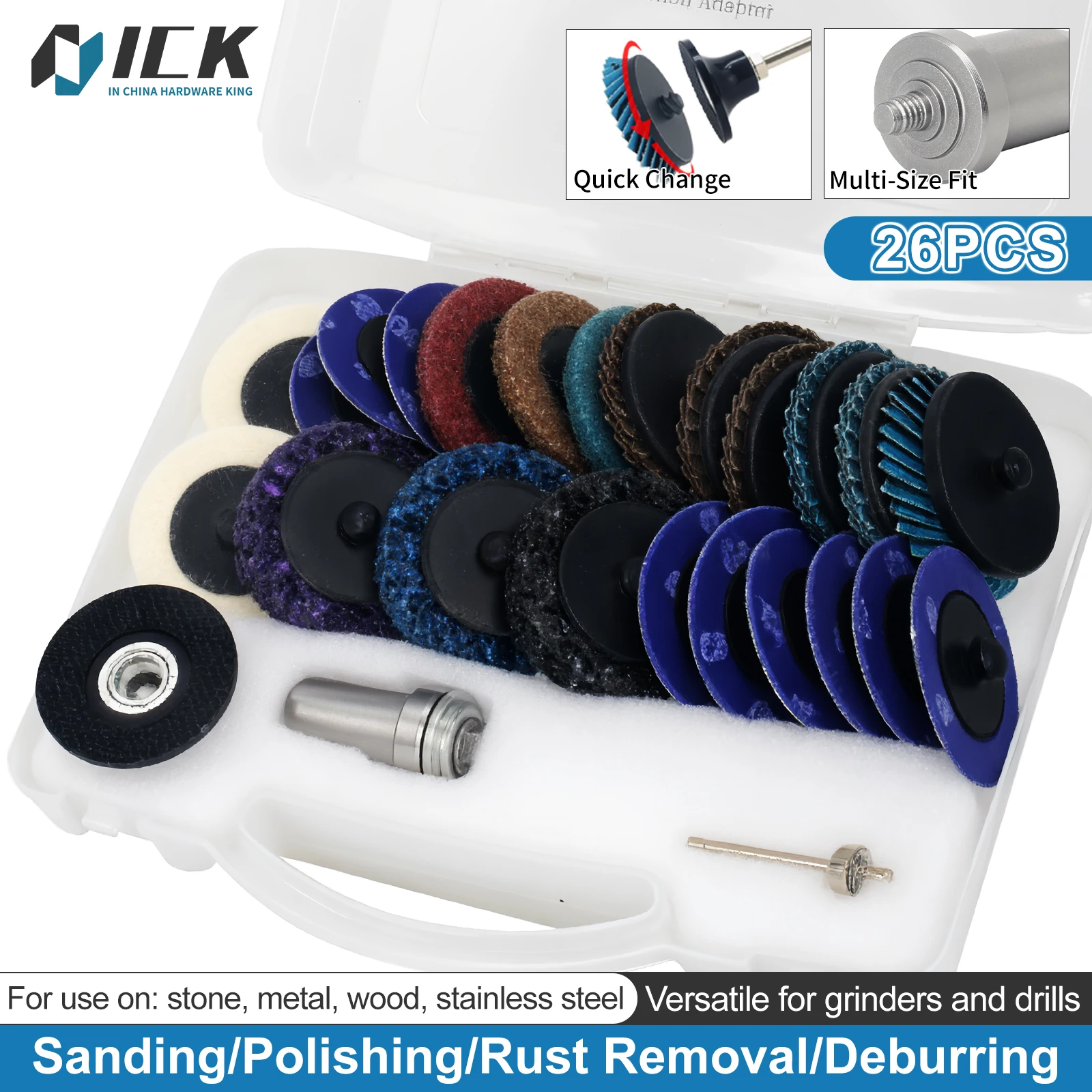 Rapid Swap Sanding & Polishing Disc Kit Fits Drill M14 Angle Grinder ...