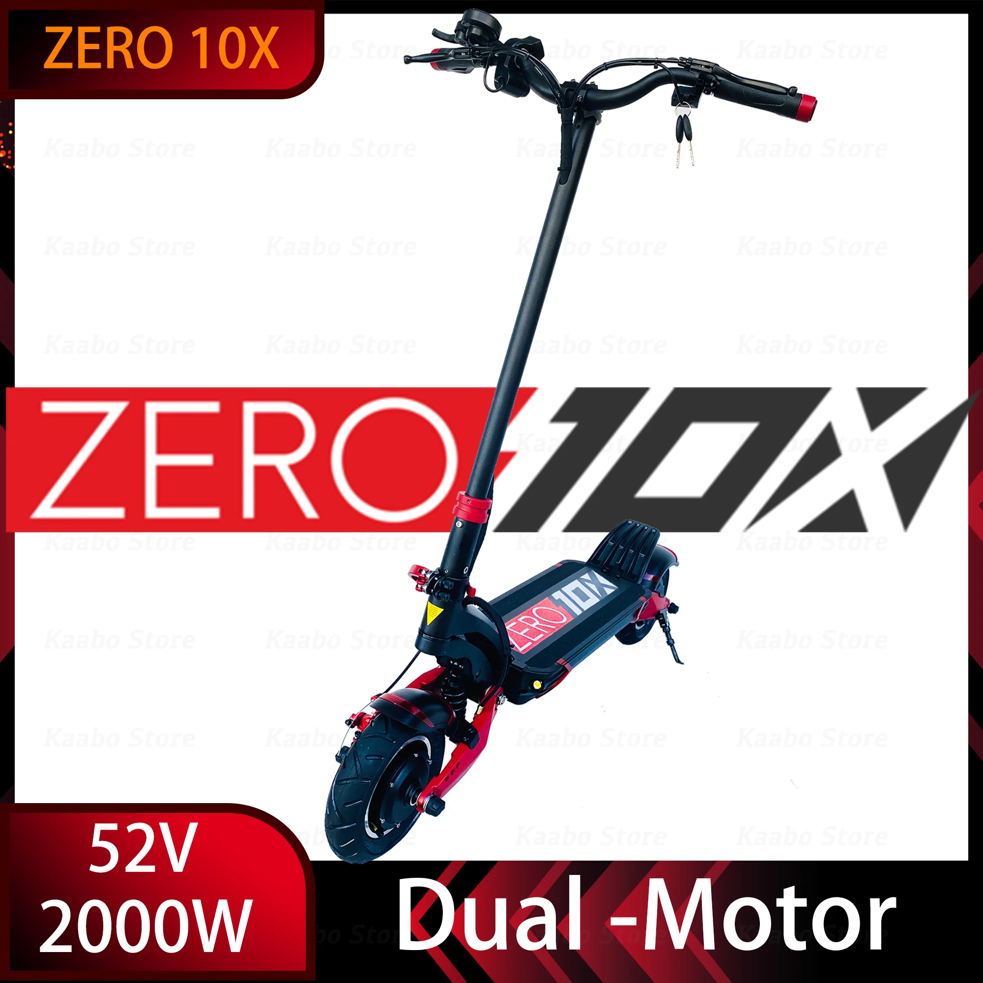 ZERO 10X Electric Scooter original 10inch dual motor 52V 2000W E-scooter 65km/h double drive ...