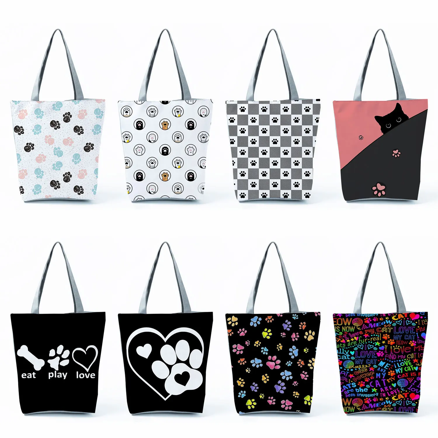 Women-s-Tote-Bag-Fashion-Funny-Shoulder-Bag-Beach-Dog-Paw-Printed ...