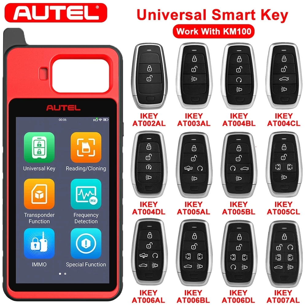 Kit gerador chave universal de autel maxim km100 com chaves ...