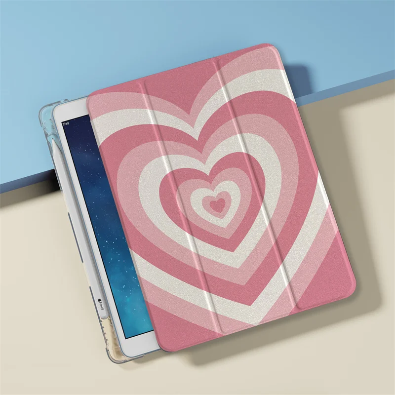 Adorable Pink Love Heart Tablet Case Cover for iPad Air4 or 5 -10.9 ...