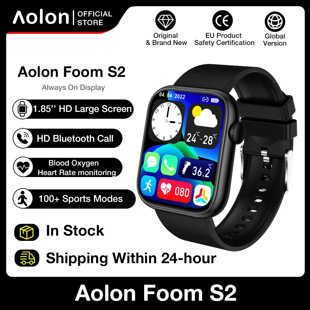 Aolon-Foom-S2-Smart-Watch-Men-Rotary-Encoder-Bluetooth-Call-Smartwatch ...