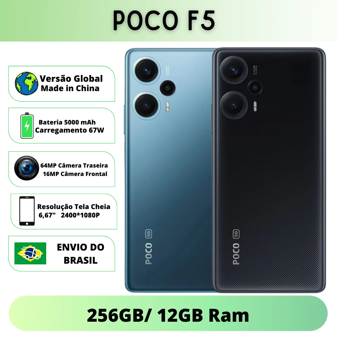 Xiaomi-Poco F5 Versão Global, 12GB RAM, 256GB ROM