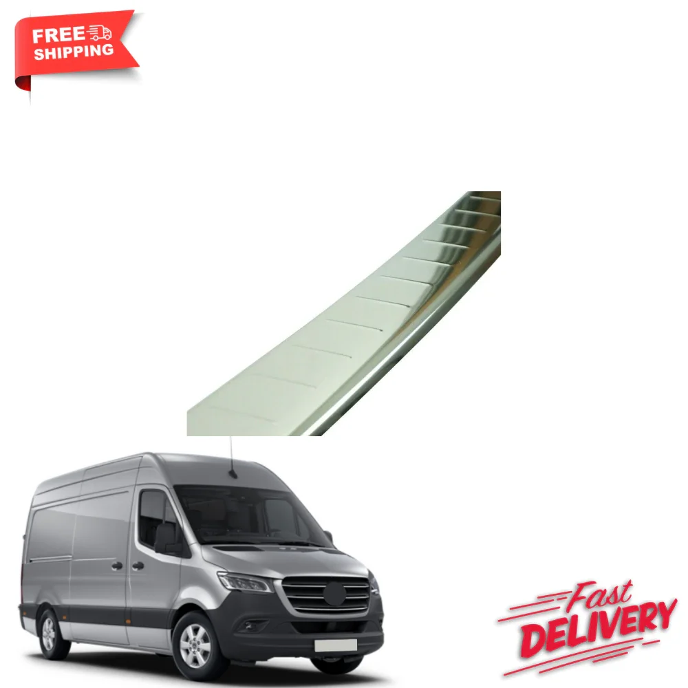 Mercedes Sprinter W907 2018- Chrome Rear Bumper Protector Scratch Guard ...