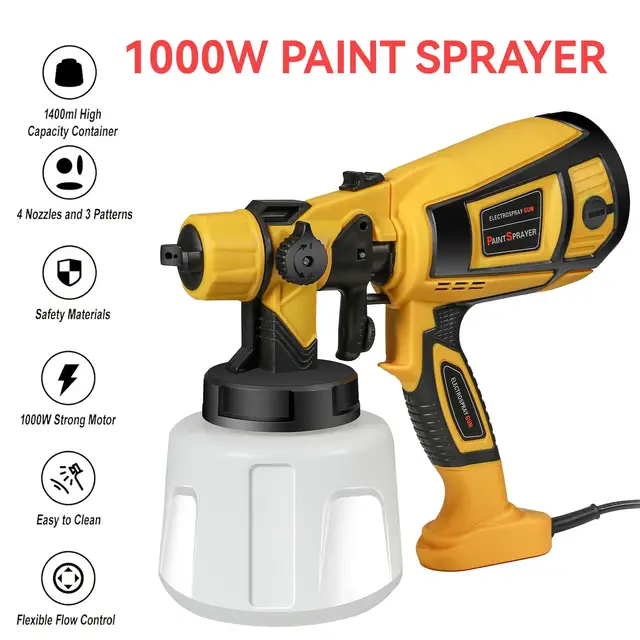 Electric Paint Sprayer Car 850W Electric HVLP Paint Spray Gun With ...