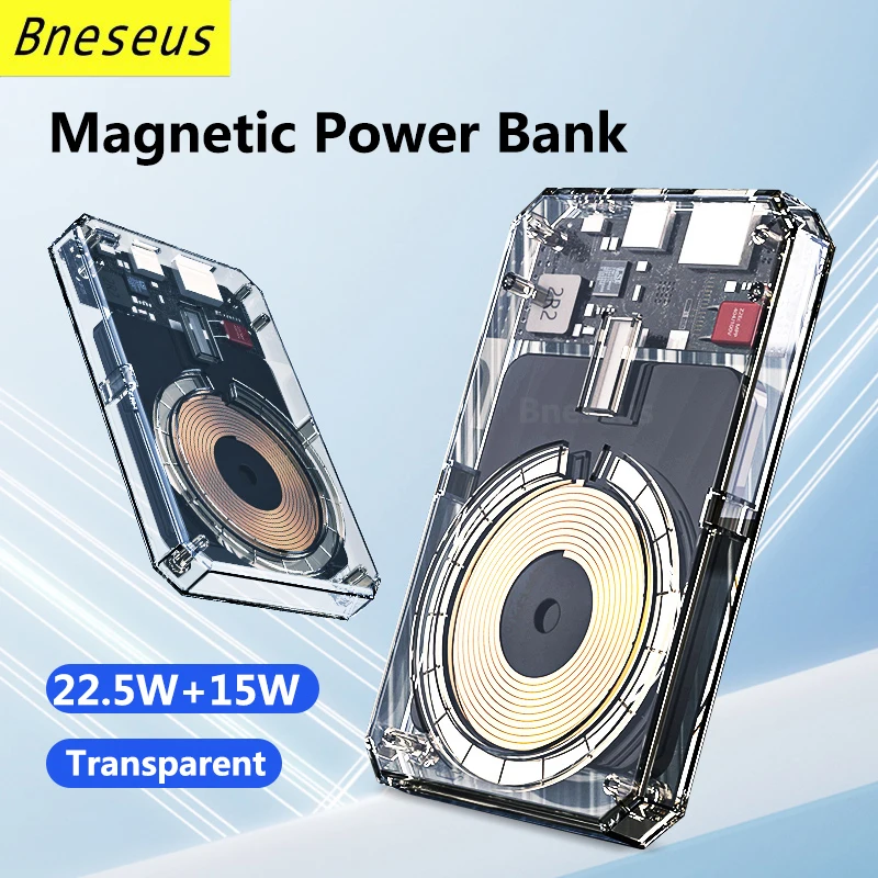 New-Magnetic-Power-Bank-Transparent-Wireless-Charger-Macsafe-Powerbank ...
