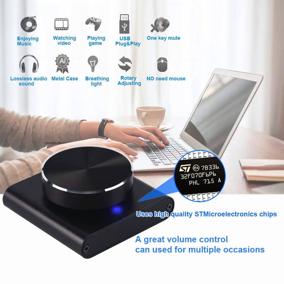 Usb Volume Controller XMSJSIY USB Volume Knob Controller Multimedia ...