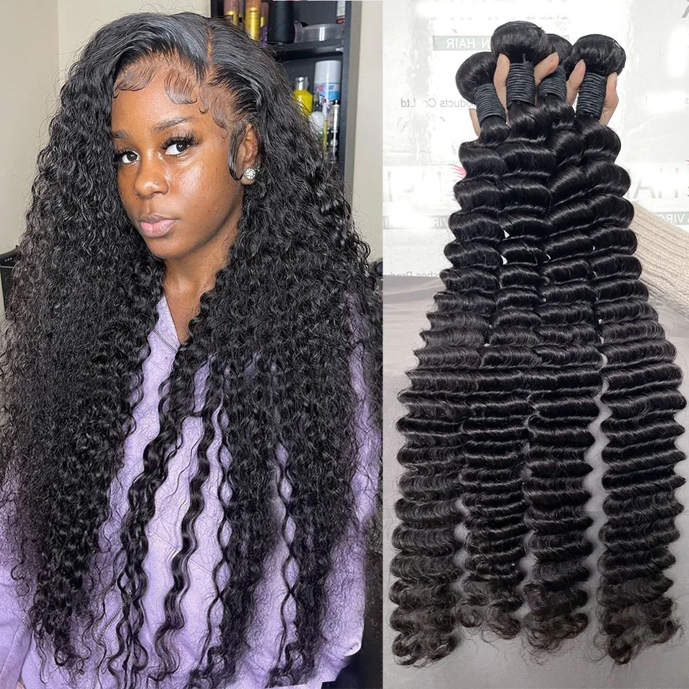 Deep-Wave-Bundles-Human-Hair-Weave-Bundle-Double-Drawn-Brazilian-Remy ...