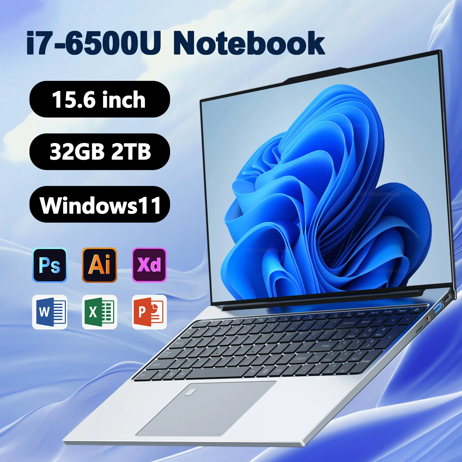 15.6"Ultra Slim Laptop Intel Core i7-6500U Notebook 32GB RAM 2048GB SSD ...