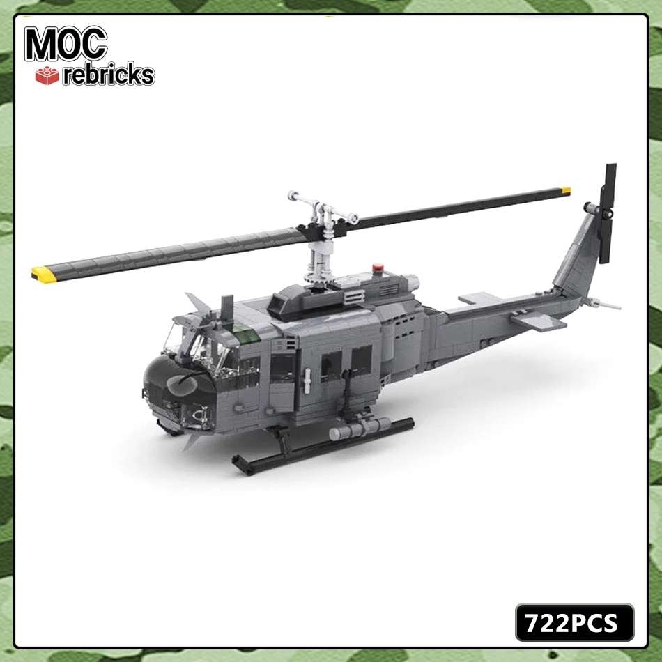 Military-Series-MOC-Bricks-UH-1H-Iroquois-Huey-Multipurpose-Helicopters ...