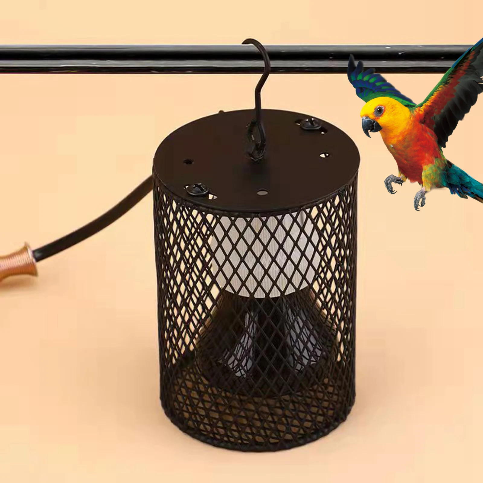Cage Heat Lamp Cover Anti Scald Heating Lamp Holder Mesh Protection ...