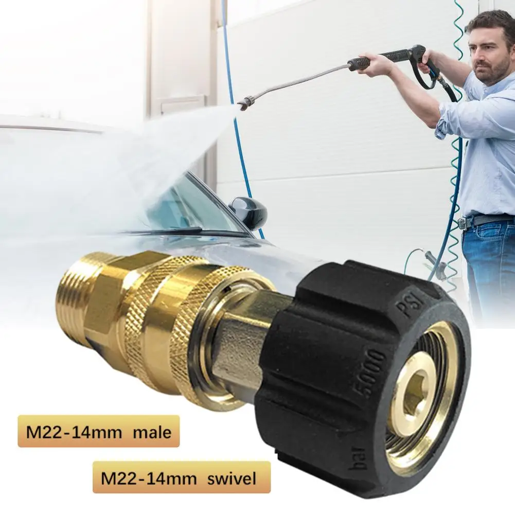 High-Pressure-Washer-Adapter-Quick-Connect-Fittings-M22-14mm-to-3-8 ...